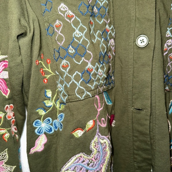 Johnny Was | Jackets & Coats | Johnny Was Embroidered Floral Olive ...